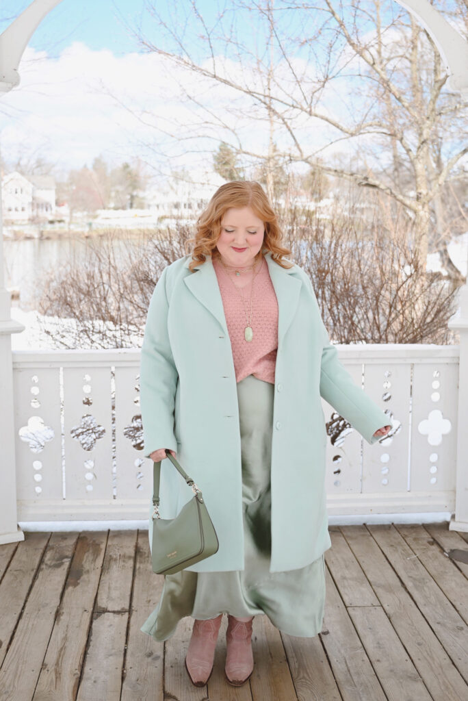 Plus Size Pink and Green Spring Transition Outfit (1) - With Wonder and ...