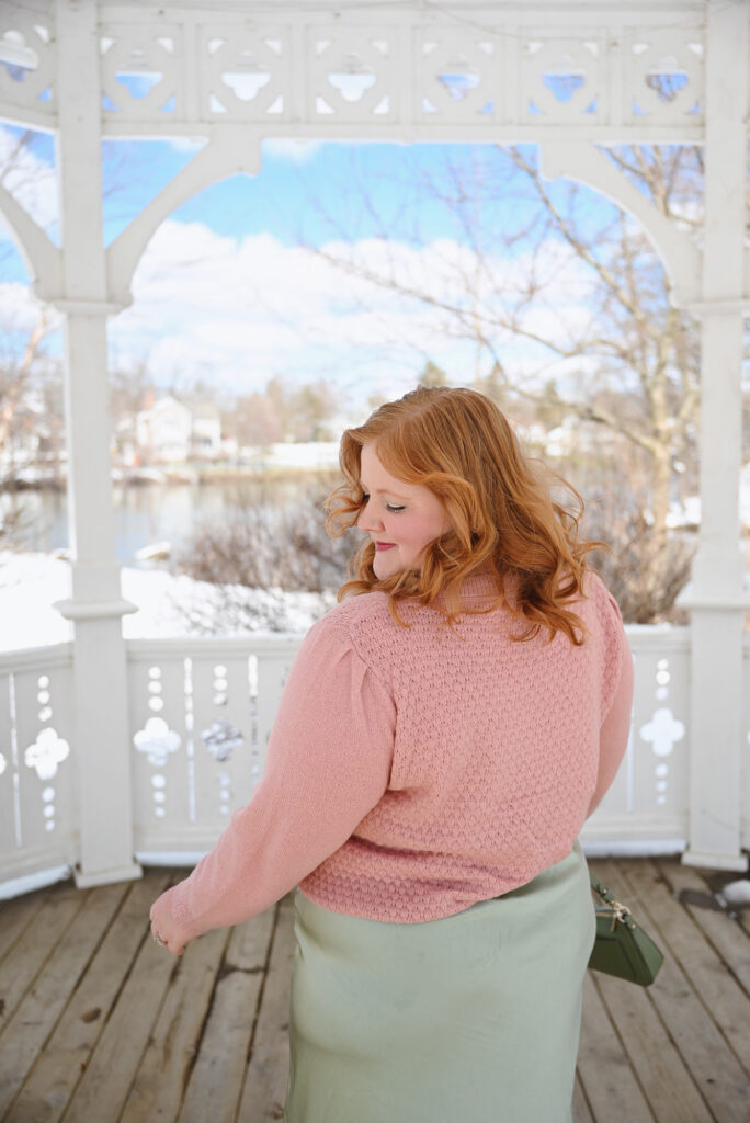 Plus Size Pink and Green Spring Transition Outfit (3) - With Wonder and ...